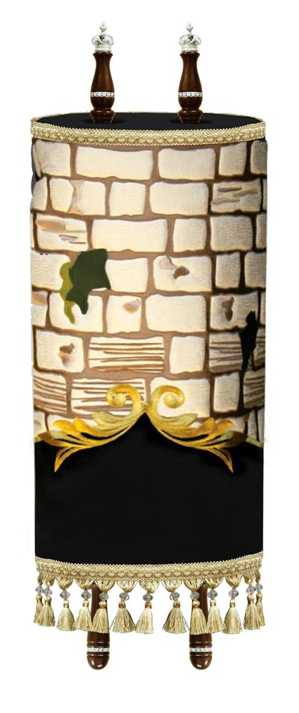Torah Mantle Embossed Western Wall Stones – The Kippa